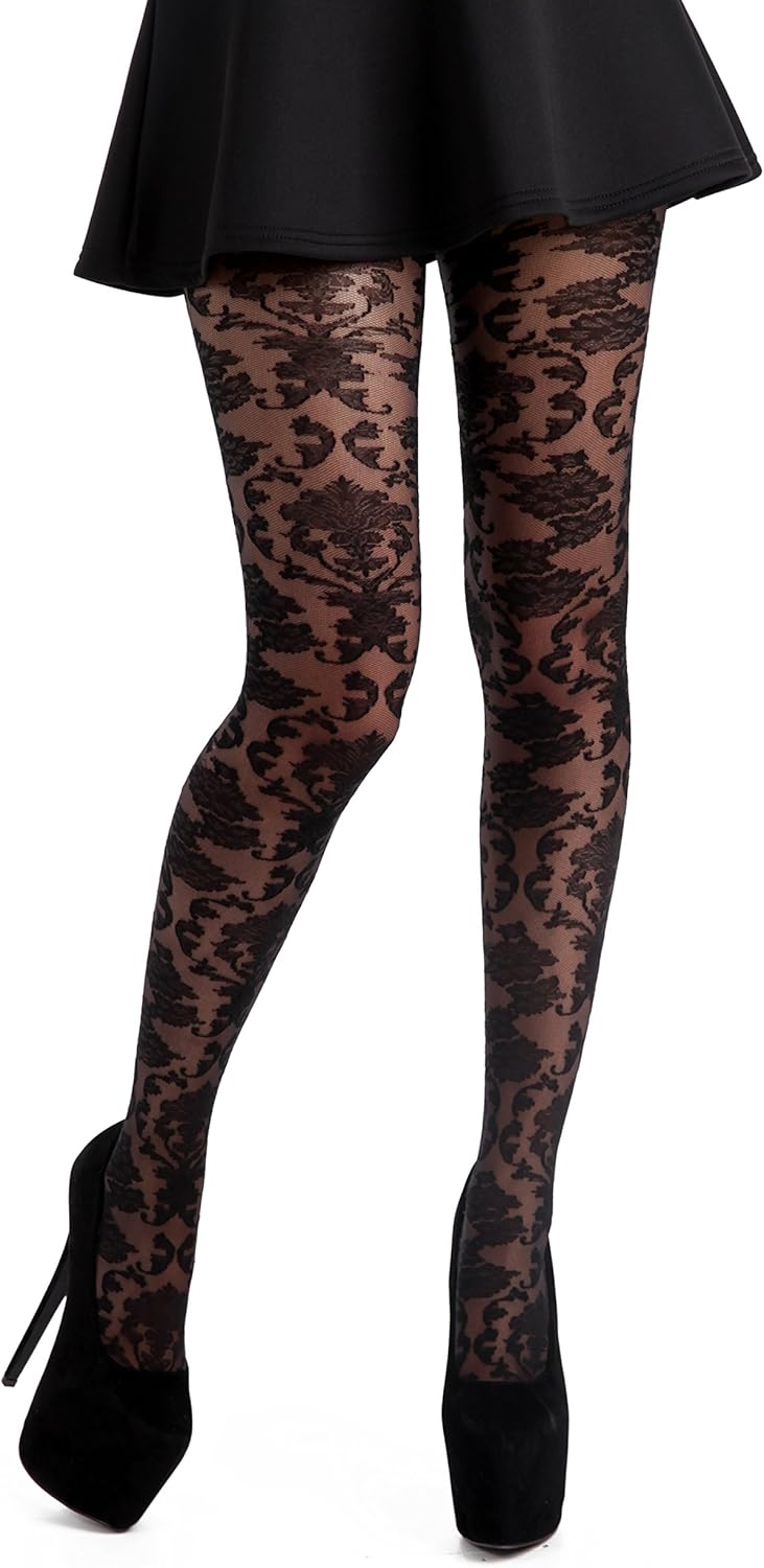 Flower Pattern Lace Tights: Amazon.co.uk: Clothing