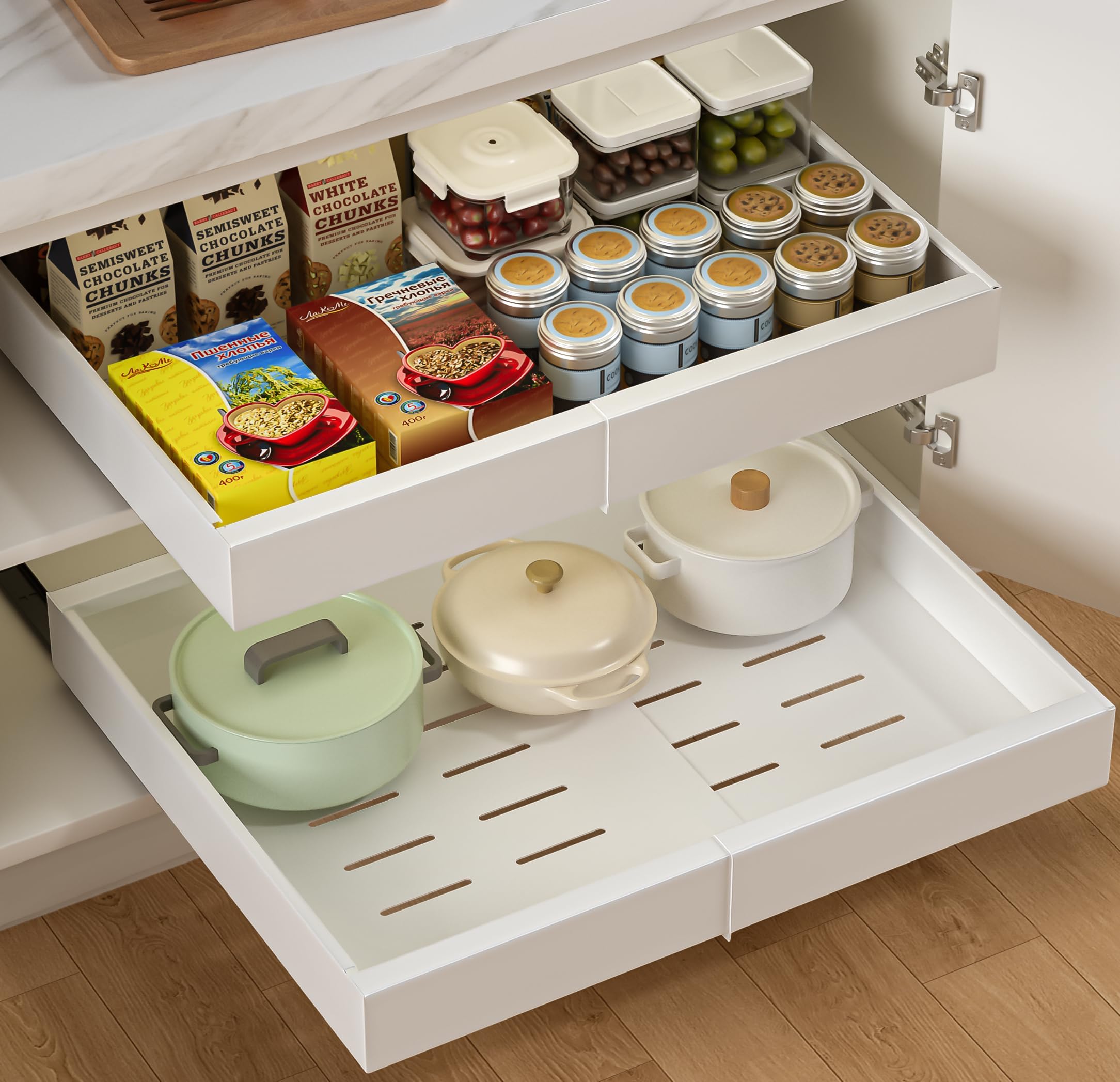 Seinloes 1 Pack Expandable Pull Out Cabinet Organizer 16.5" Deep ...