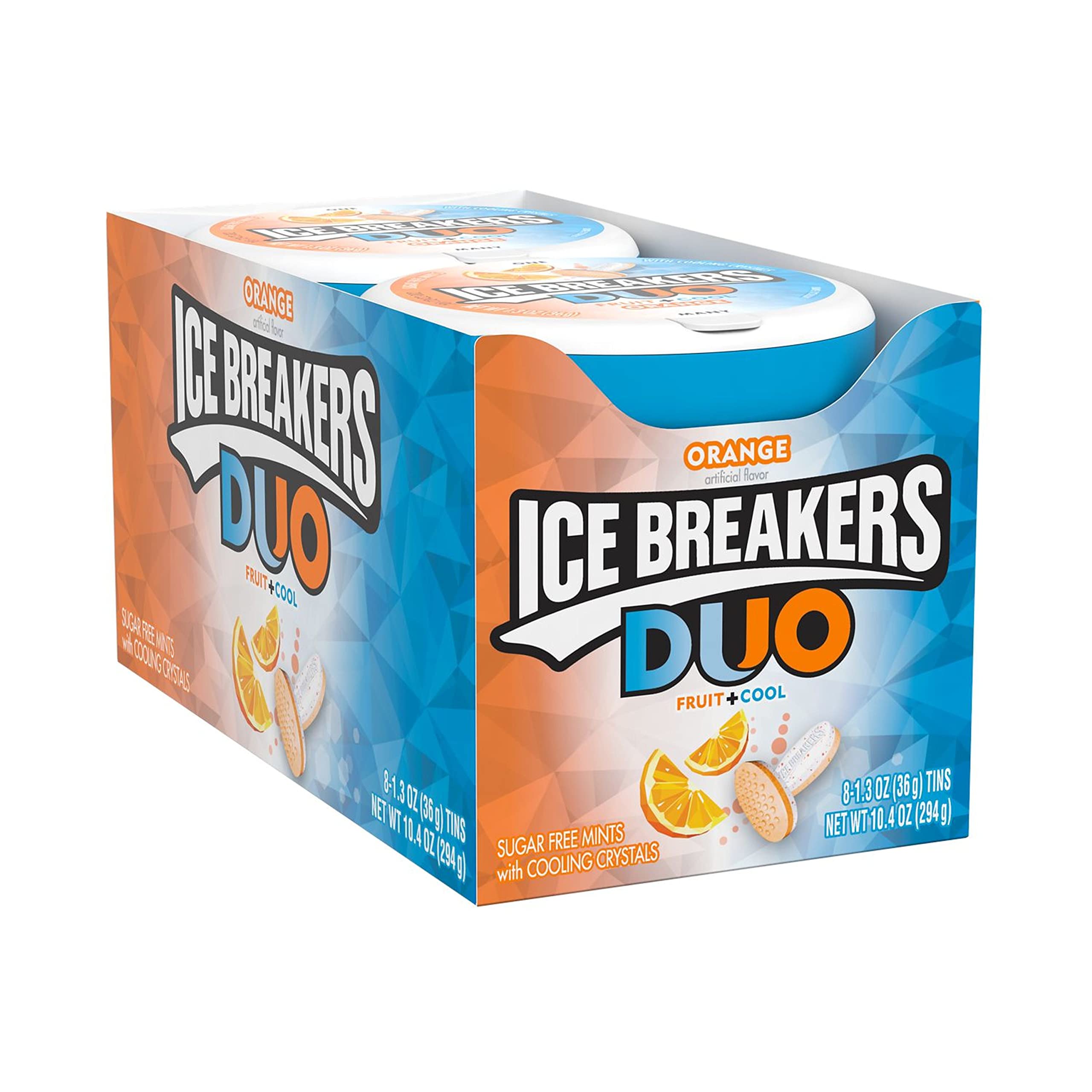 Mua ICE BREAKERS DUO Cool Orange Flavored Sugar Free Mints, 1.3 oz Tins ...