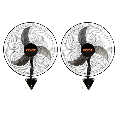VEVOR Wall Mount Fan, 2 PCS 20 inch Oscillating, 3-speed High Velocity ...
