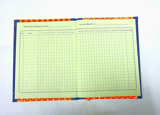 Atishay Attendance Register,15.5Cm X 20Cm, 96 Pages, Pack of 10: Amazon ...