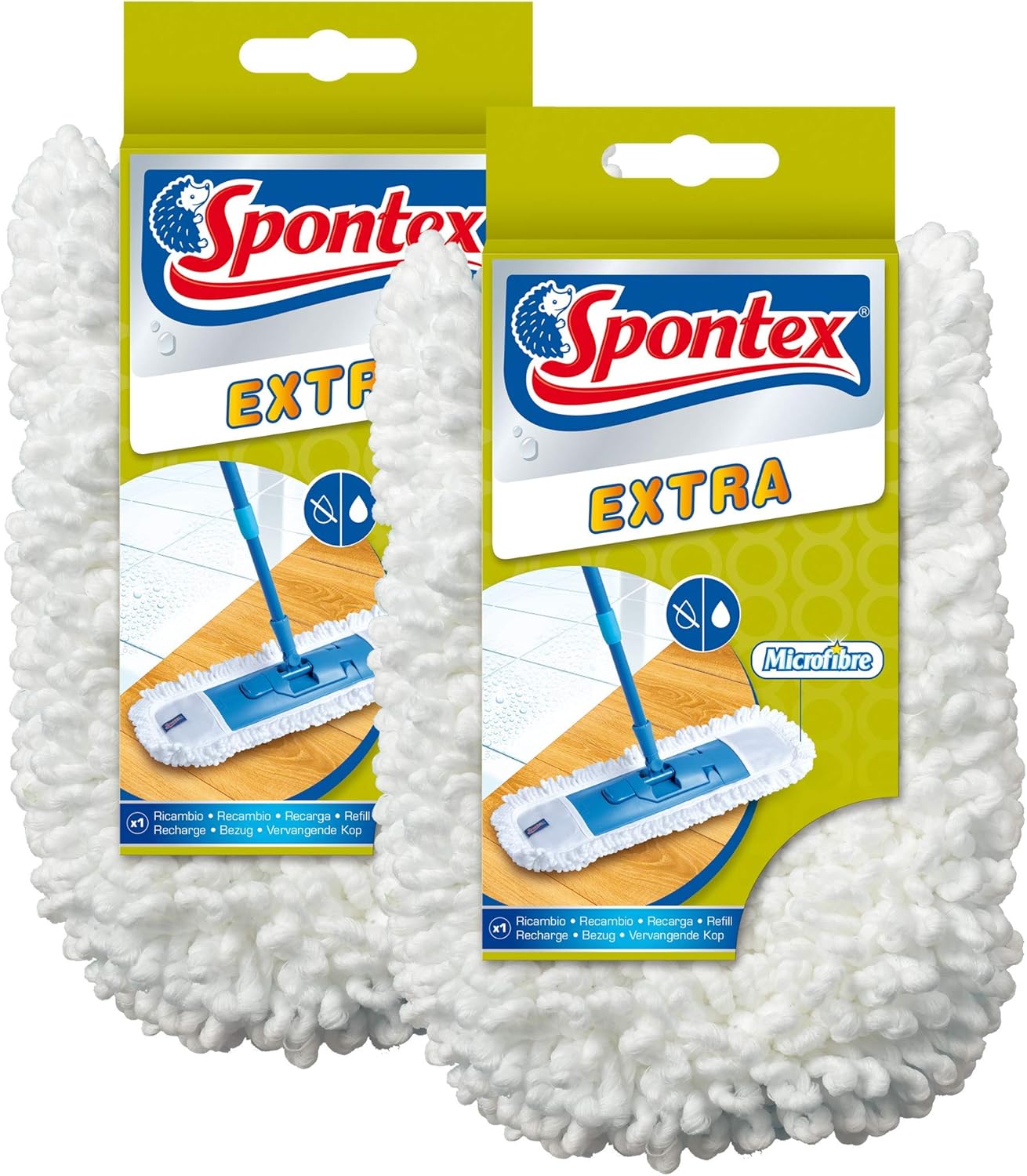 Spontex Extra Flat Mop Microfibre Refills, Pack of 2: Amazon.co.uk ...