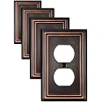 ZILLSEA 4-Pack Duplex Wall Plates, Aged Bronze Outlet Covers, Metal ...