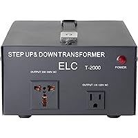 Amazon.com: ELC T Series 2000+ Watt Voltage Converter Transformer - Step Up/Down - 110v to 220v ...