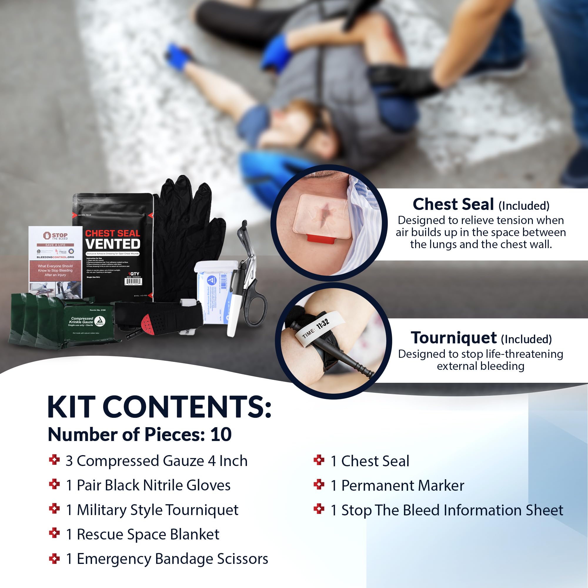 Mua MFASCO Bleeding Control Kit, Compressed Gauze, Chest Seal, Portable ...