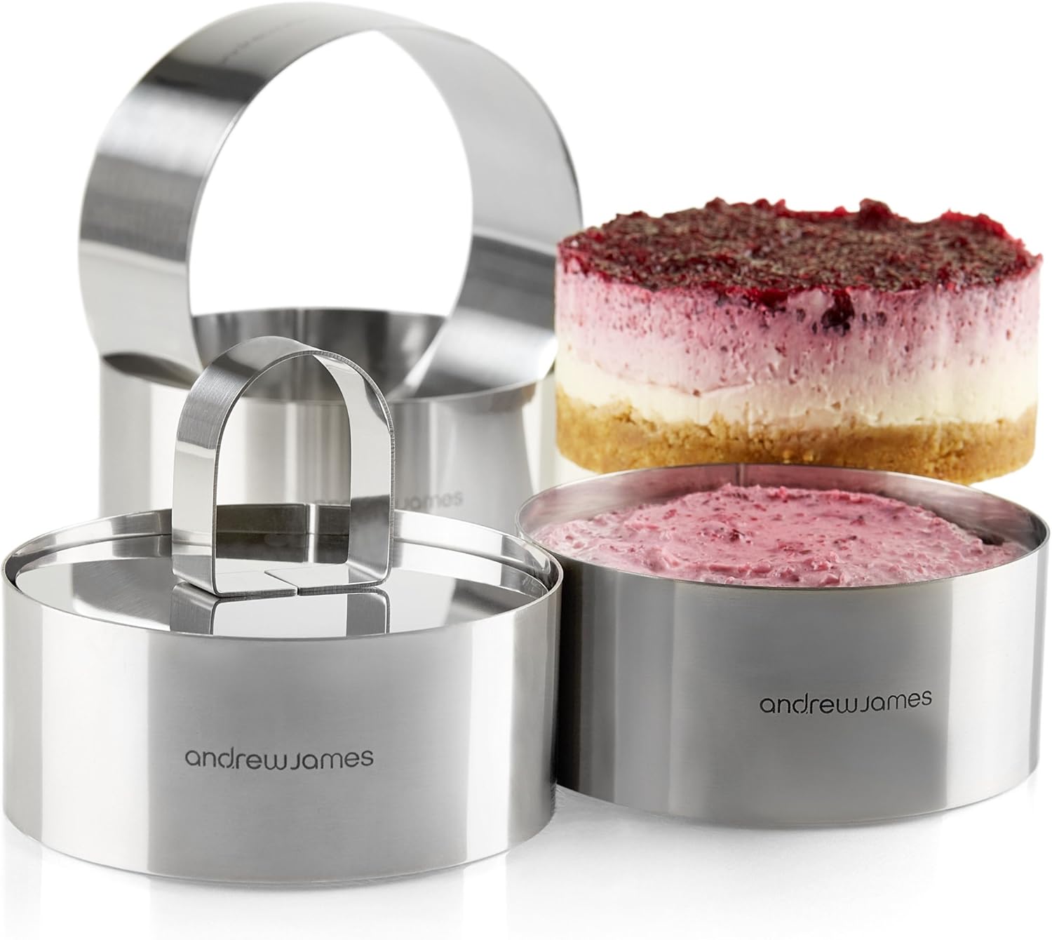 Andrew James Cooking Rings Food Presentation Set | 4 Large Deep Molds ...