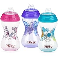 Amazon.com : Nuby 3pk No Spill "Pinpoint" Soft Spout Clik-It, Girl, 10 Oz : Baby