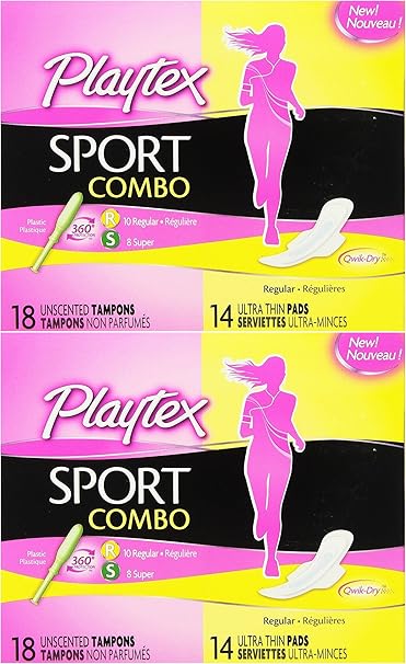 Amazon.com: Playtex Sport Combo Pack, Regular and Super Tampons and ...