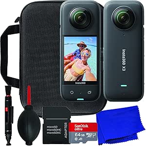 Insta360 ONE X3 with Ultimaxx Basic Bundle + SanDisk 64GB Ultra Micro ...