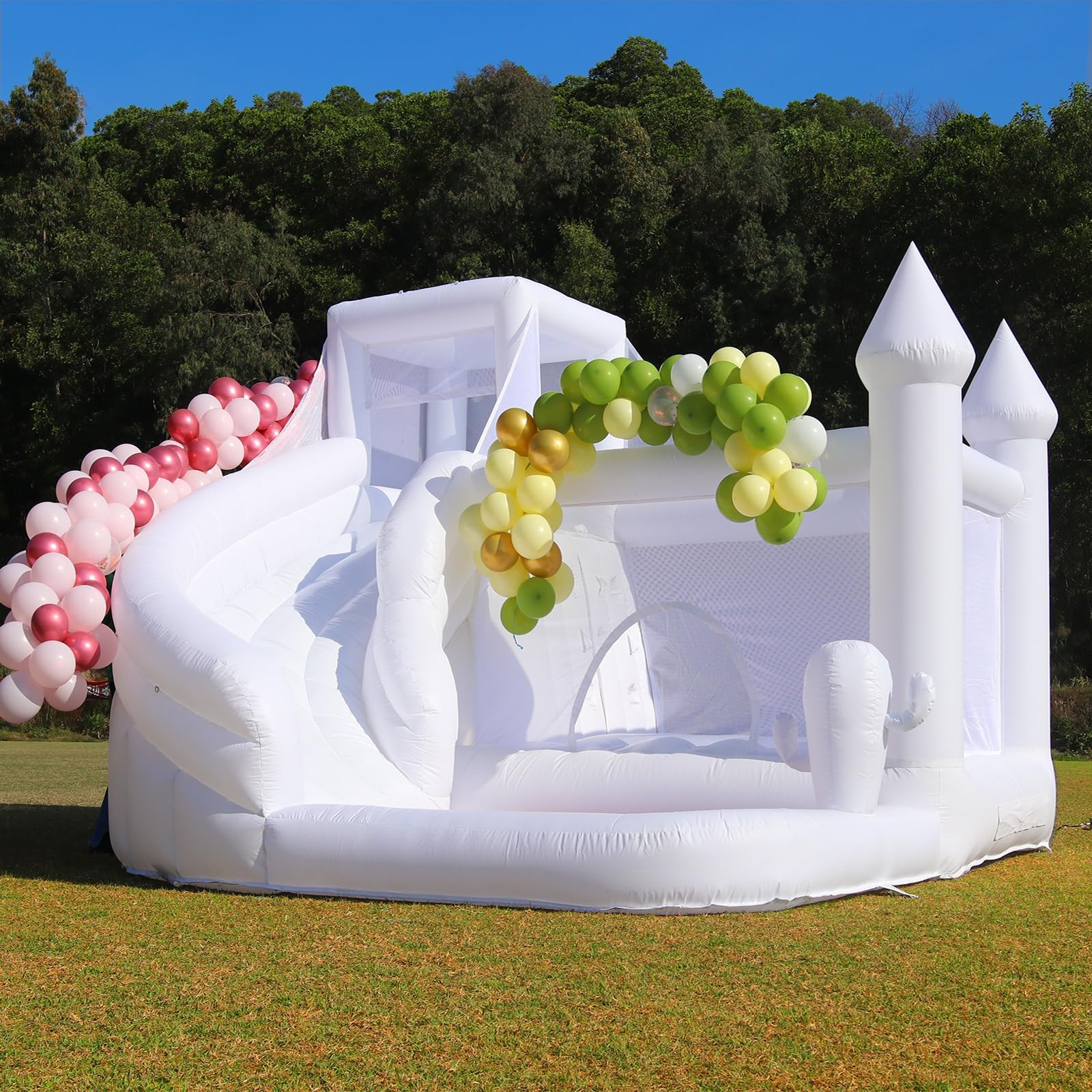 White Bounce House for Adult Kids, 16FT Large Commercial PVC Bounce ...