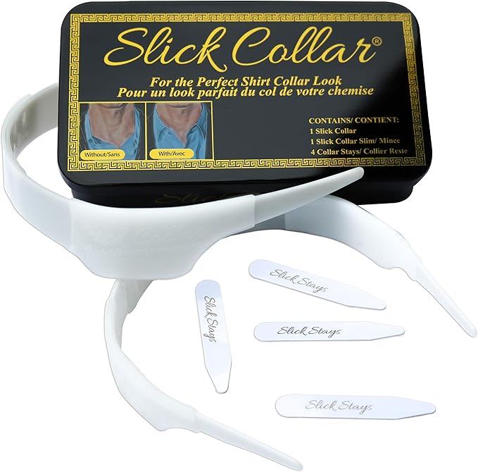 Amazon.com: Slick Collar Adjustable Shirt Collar Support for Collar ...