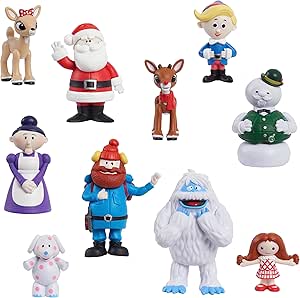 Amazon.com: Just Play Rudolph The Red-Nosed Reindeer® Figure Set, 10 ...