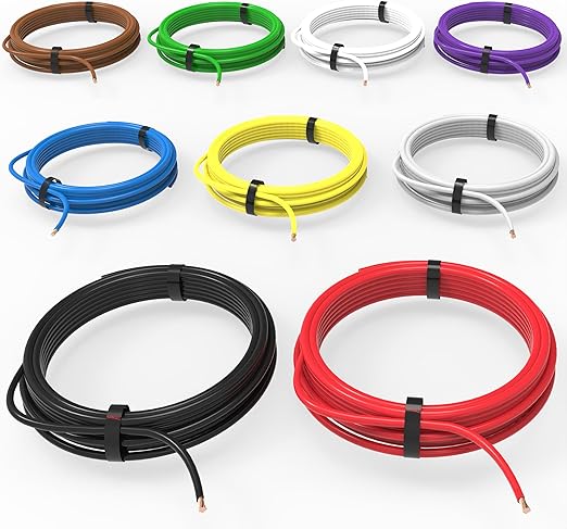 AUPROTEC Câble unipolaire 1,0 mm² FLRY-B Fil Électrique en anneau: Set ...