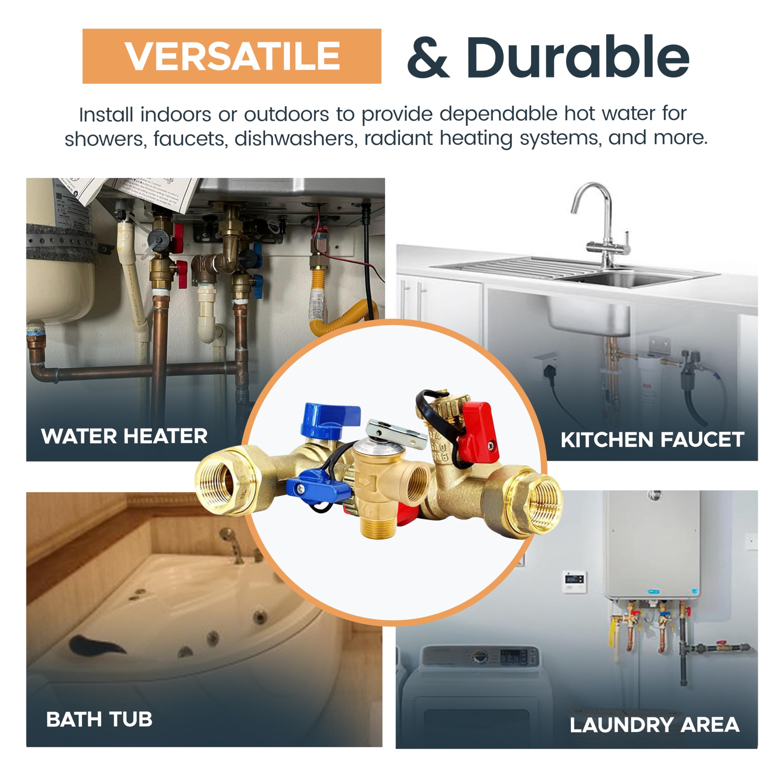 Mua CMI 3/4 Inch Tankless Water Heater Isolation Service Valve with ...