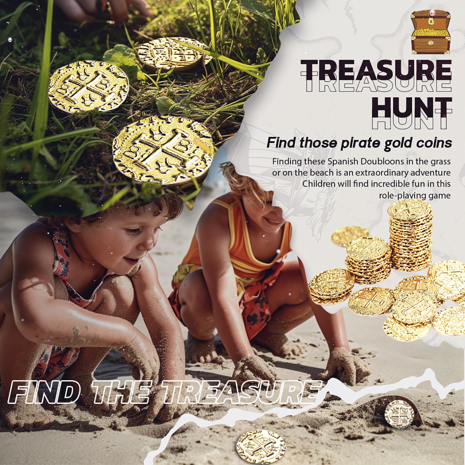 Mua v2croft 35 Metal Pirate Coins Gold, Gold Treasure Coin Set, Metal ...