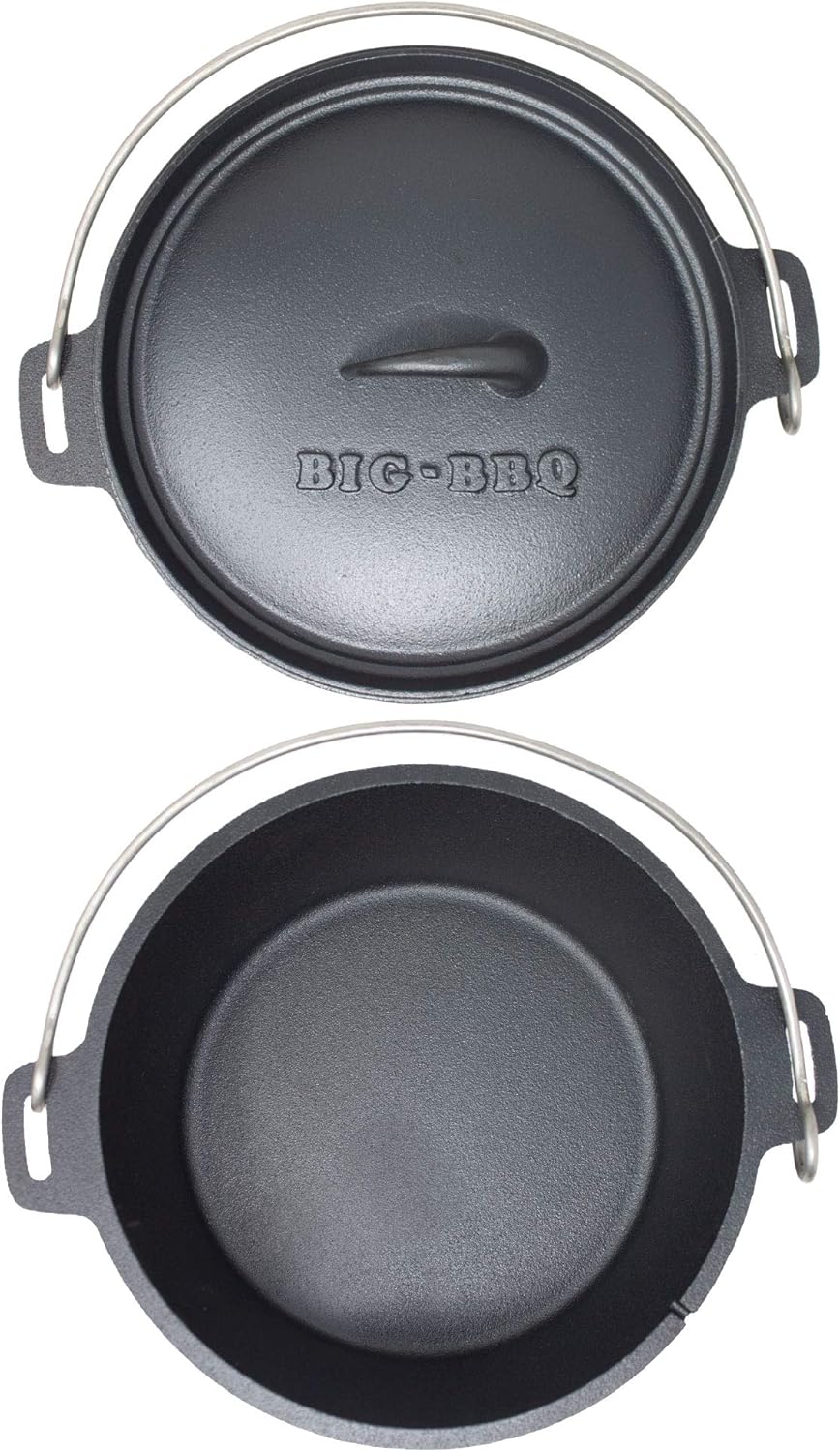 ToCis Big BBQ Dutch Oven Made from Cast Iron, Ready Baked Cooking Pot ...