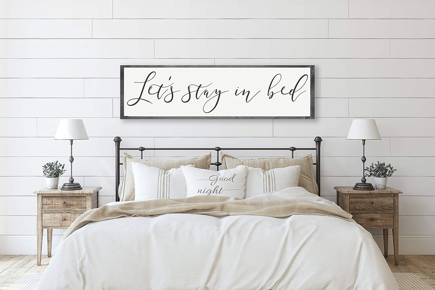 Lets Stay In Bed Sign, Bedroom Signs, Master Bedroom Wall Decor, Wood ...