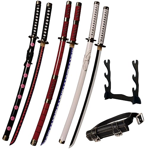 JYFA Cosplay Roronoa Zoro 3-Piece Sword Set Katana 41 inches, Shusui ...