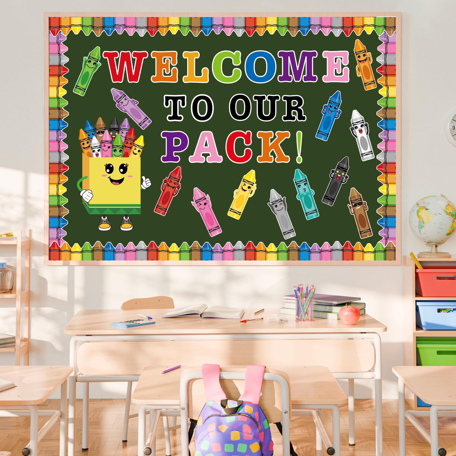 72 Pcs Crayon Bulletin Board Decorations for Classroom,Welcome to Our ...