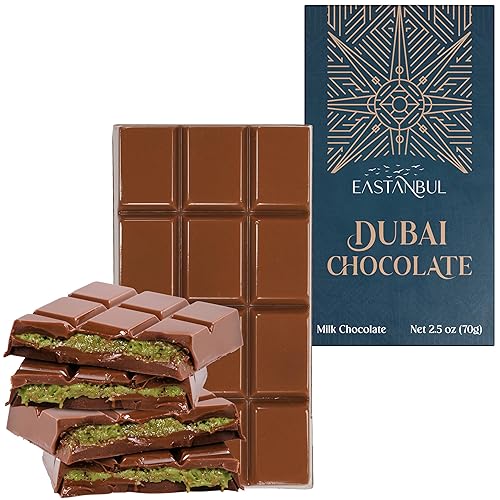 Eastanbul Dubai Chocolate Bar Pistachio, 2.5oz Mini Treat, Premium ...