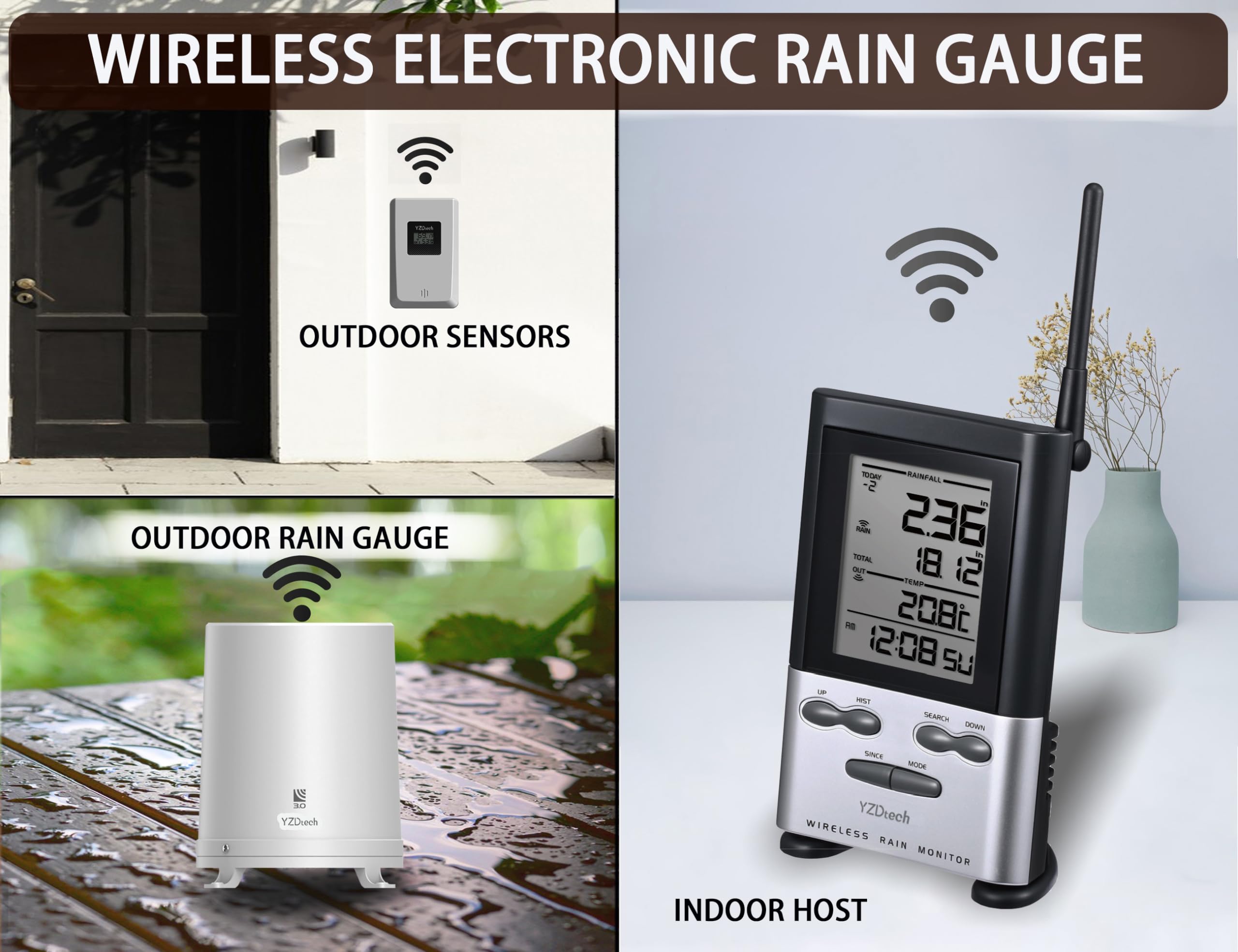 Wireless Rain Gauge Outdoor, Digital Rain Gauges Outdoors Best Rated ...