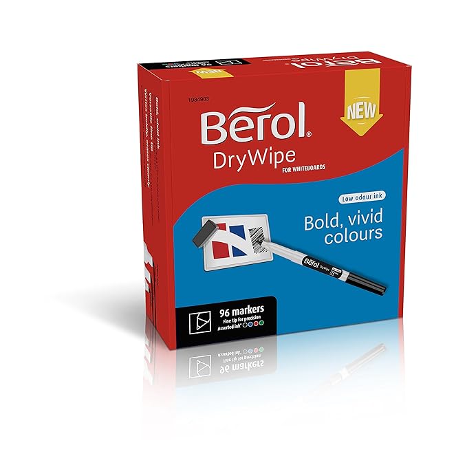 Berol Dry Wipe Fine Tip Whiteboard Pen - Assorted Standard Colours ...