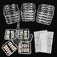 Amazon.com: 12pcs Press on Nail Storage Box with 60 Pcs Adhesive Double ...