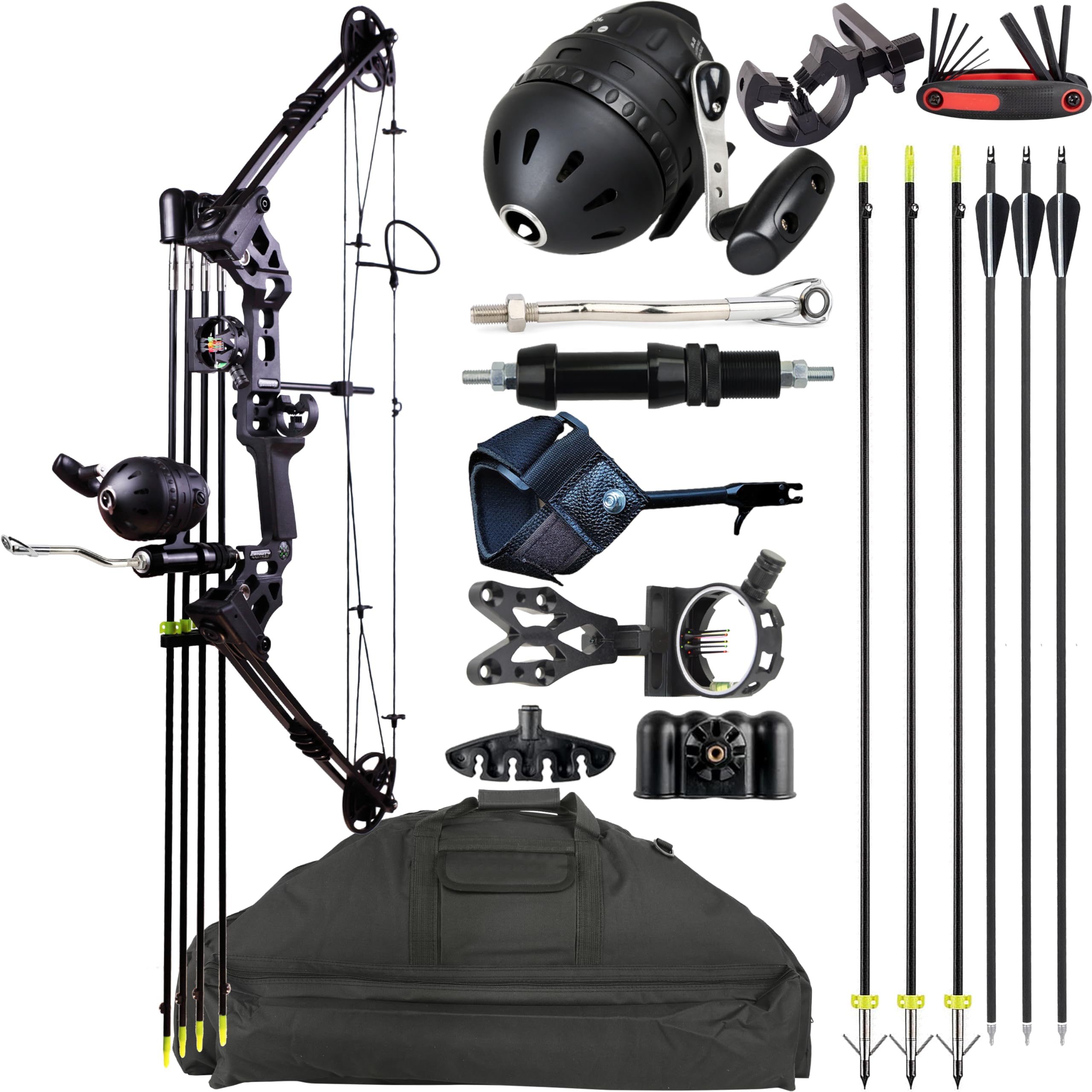 CENWTY Compound Bow Fishing Combo Kit 20-70 LBS Hunting Bow with ...