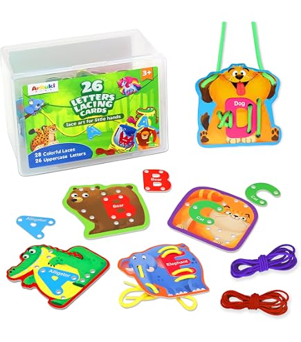 Lacing Cards For Kids Ages 4-8 Winter Animal Lacing Cards - 12 Pack ...