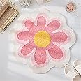Amazon.com: YRXRUS Flower Shaped Bathroom Rugs, Round Pink Bath Rug for ...