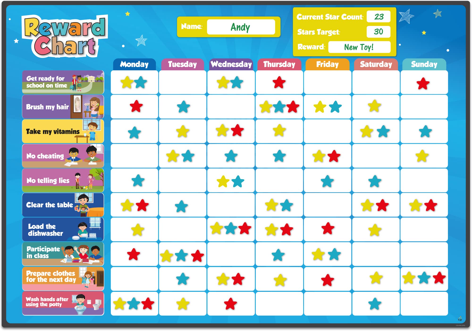 Mua inamio Magnetic Kids Responsibility Reward Chart - Engaging 3D ...