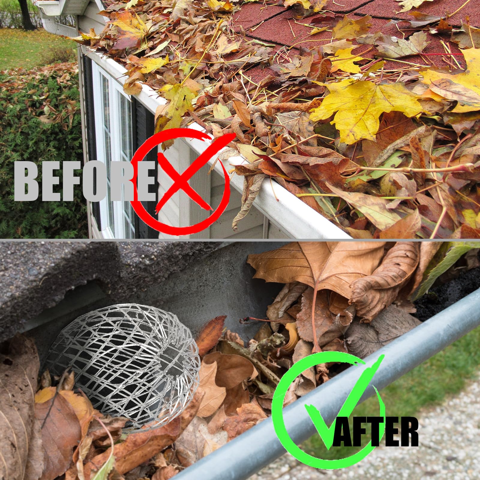 CAPHONT Gutter Guard 8 Pack, Gutter Downspout Guard 3.5 Inch Adjustable ...