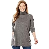Amazon.com: Woman Within Women's Plus Size Perfect Long-Sleeve Mockneck ...