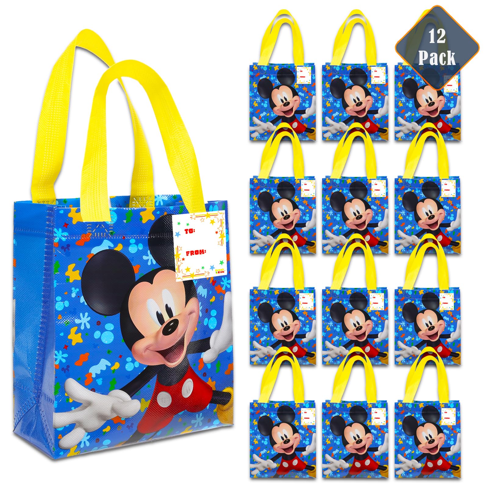 Mickey Mouse Party Favor Bags Set – 12 Pack of 8" Mickey Mouse Party ...