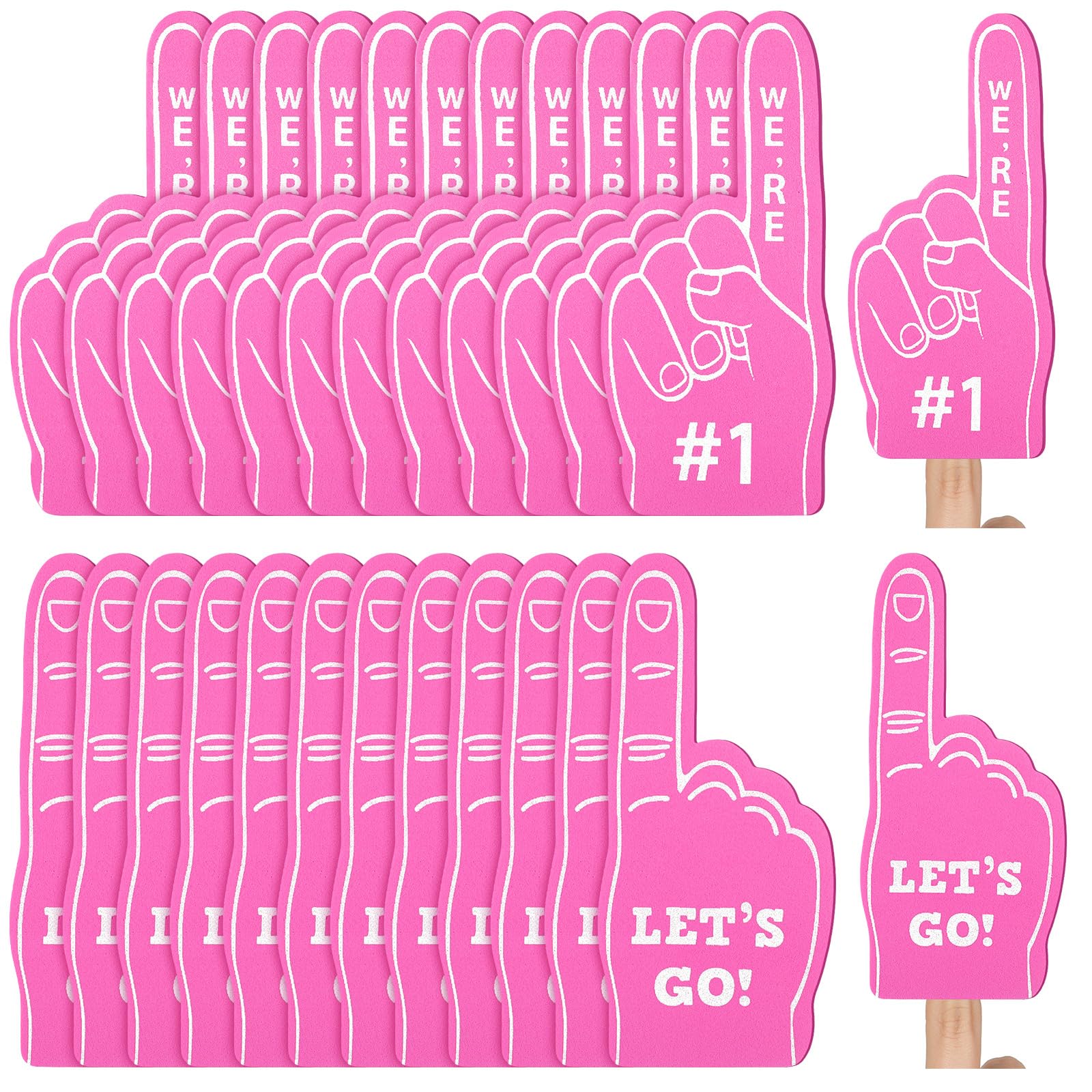 Sinmoe 24 Pcs Mini Foam Finger Sport Fan Foam Mini Finger, We're #1 ...