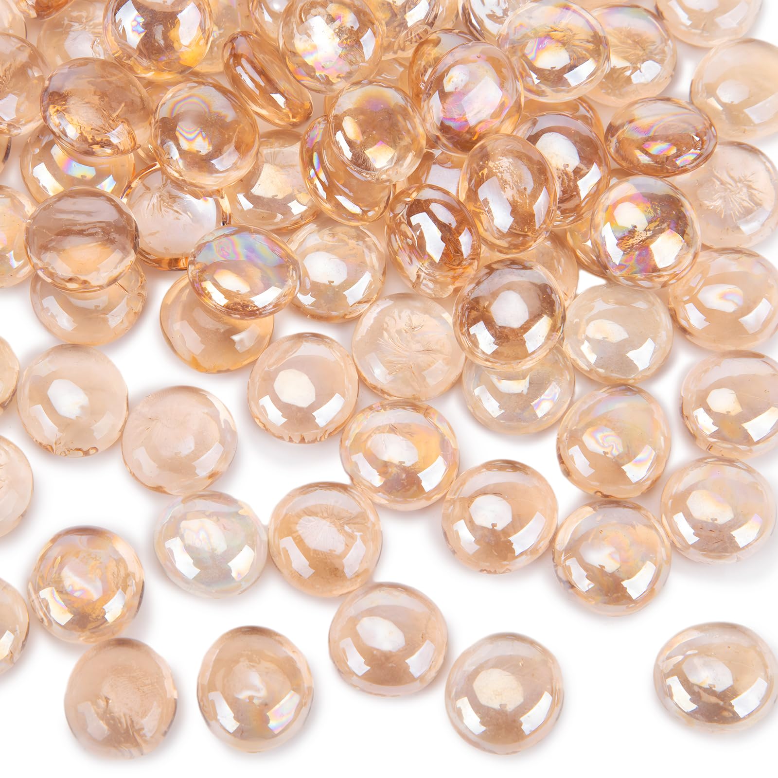 FUTUREPLUSX 5LB Flat Glass Marbles, Coral Pink Flat Glass Pebbles ...