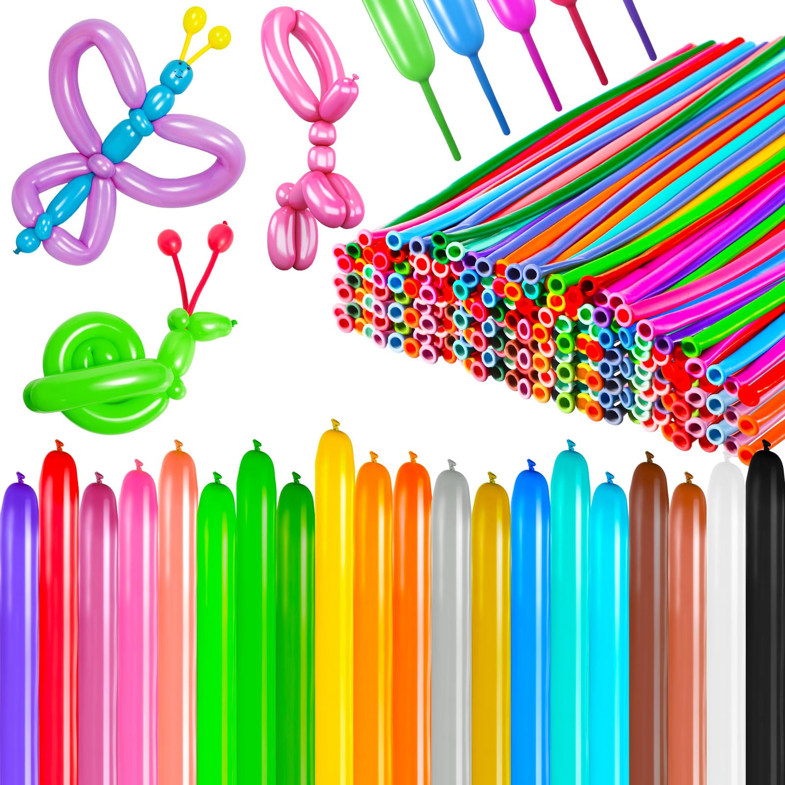 Lenwen 1000 Pcs Long Balloons Bulk 260 Latex Twisting Balloons ...