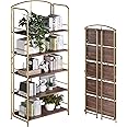 Amazon.com: GHQME No Assembly Folding Bookshelf, Metal Book Shelf for ...
