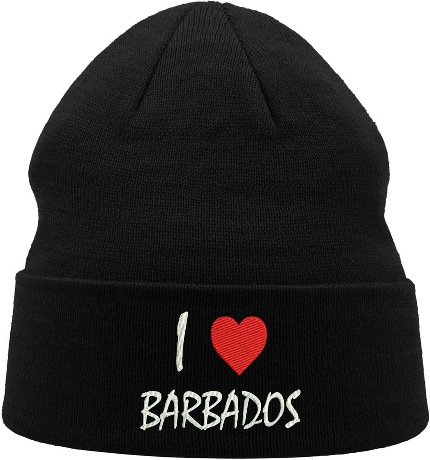 I Love Barbados Travel Embroidered Winter Beanie Hood Unisex Breathable ...