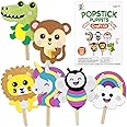 Amazon.com: VKPI Make 6 Popstick Puppets Craft Kits for Kids, Foam Art ...
