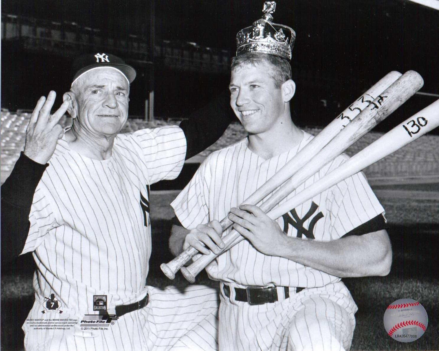 Amazon.com: MICKEY MANTLE 1956 TRIPLE CROWN AWARD WINNER 8X10 PHOTO NEW ...
