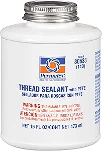 Permatex Thread Sealant 14D with PTFE, 473ml Can, red, 16 Ounce (80633 ...