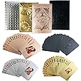 Amazon.com: FMOACEN 4 Decks Waterproof Playing Cards Plastic Black Rose ...