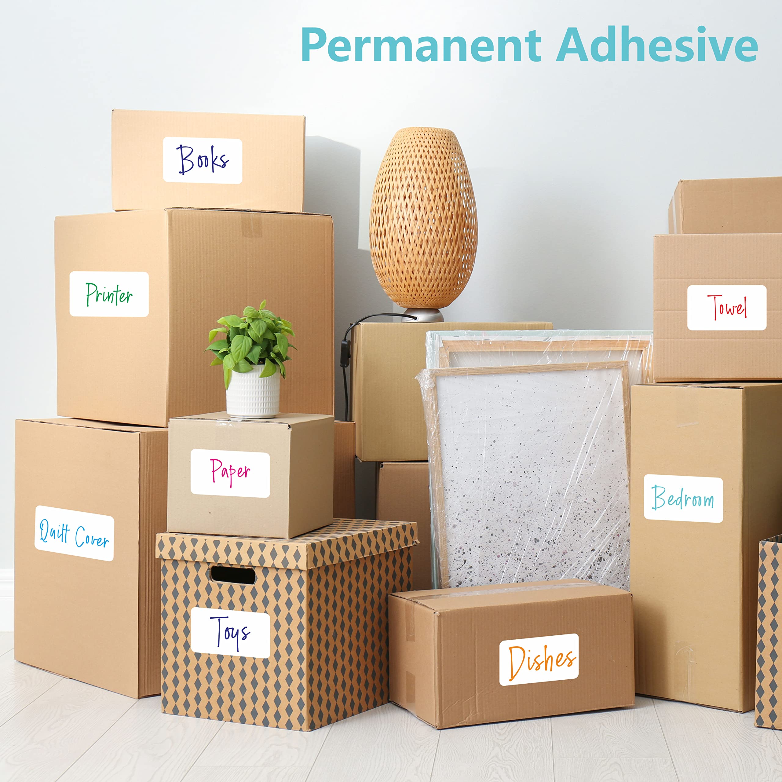 500 Blank Labels, Rectangular Color Code Label With Perforation Line ...