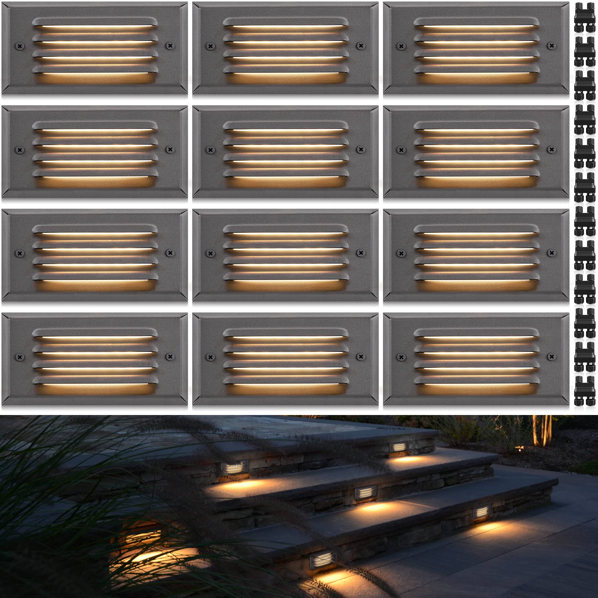 Mua SUNVIE Low Voltage Step Lights Outdoor 5W LED Stair Lights with ...