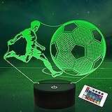 3D Football Soccer LED Night Light Desk Table Lamp with Remote ...