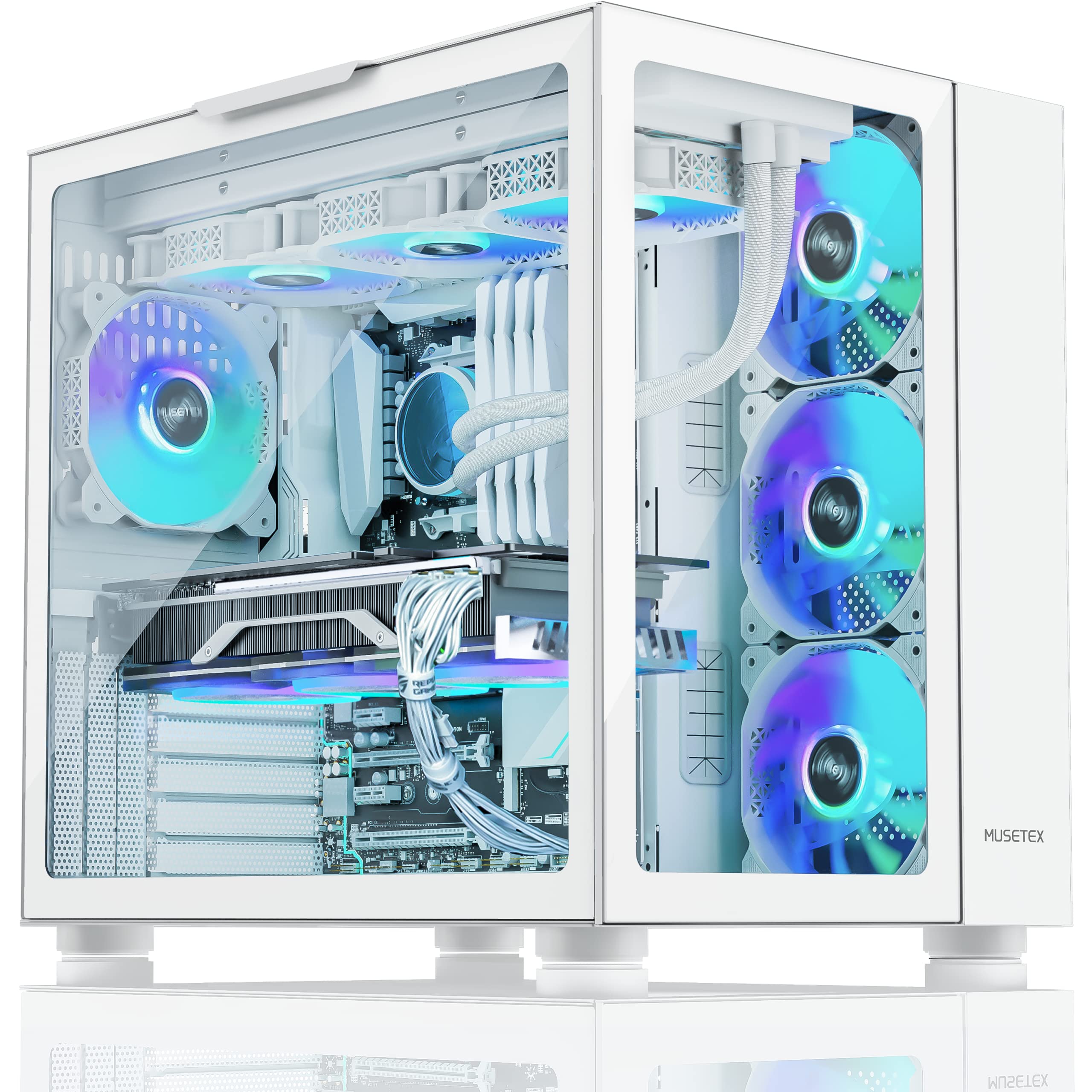 Mua MUSETEX 7 PWM ARGB Fans Pre-Installed ATX Gaming PC Case, Modern ...