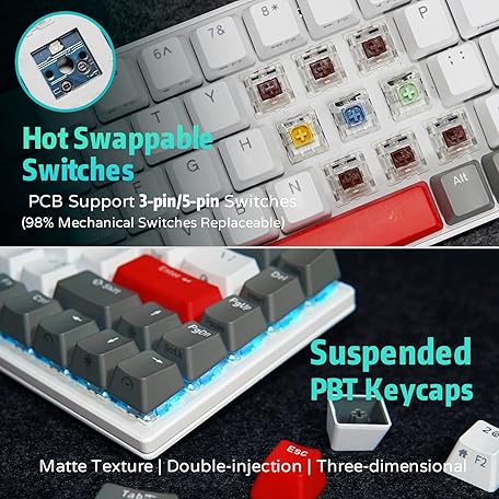 Mua RK ROYAL KLUDGE RK G68 65% Wireless Mechanical Keyboard, Bluetooth5 ...