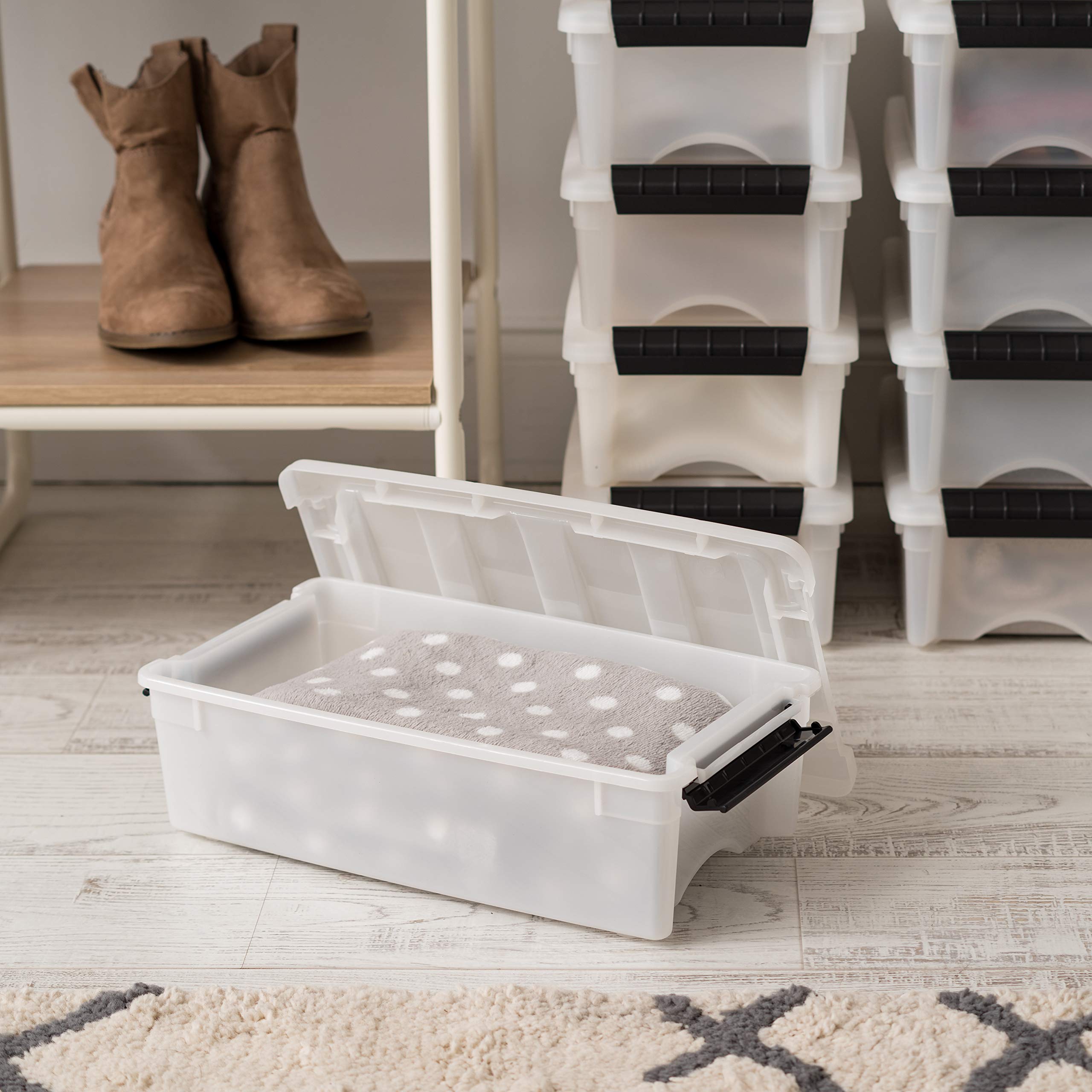 Mua IRIS USA 6 Quart Stackable Plastic Storage Bins with Lids, 10 Pack ...