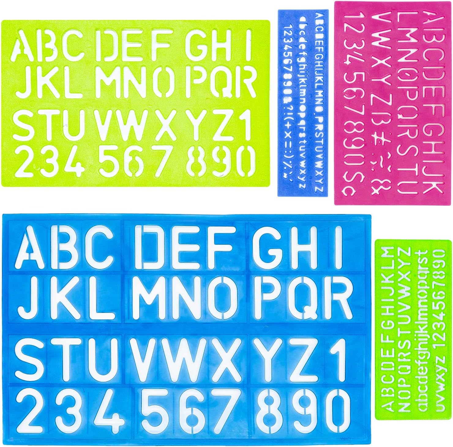 Nicpro 5 PCS Letters and Numbers Stencils, Small PVC ABC Templates ...